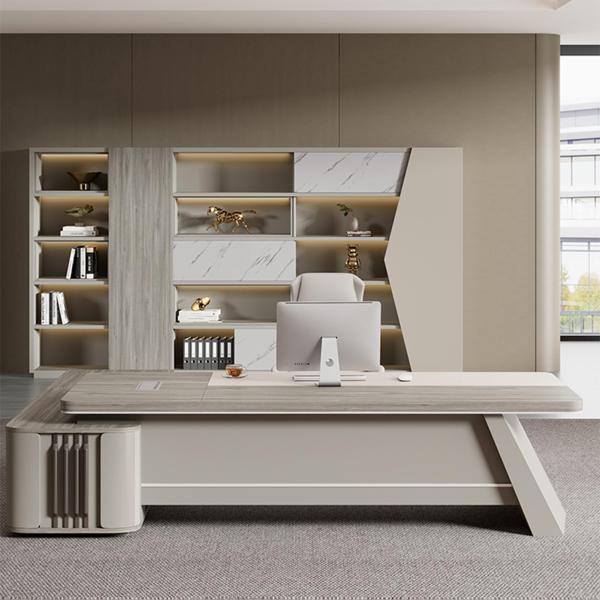 ・Luxury Executive Office Desk for CEO and Boss: Oversized desktop delivers a commanding workspace with room for multiple...