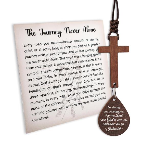 ・? Faith That Travels With You - Begin every drive with quiet strength from this bible verse car rearview hanging cross ...