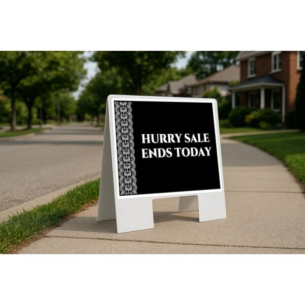 ・Durable Folding A-Frame Sign - Made from industrial-grade coroplast (corrugated plastic) that is lightweight, waterproo...