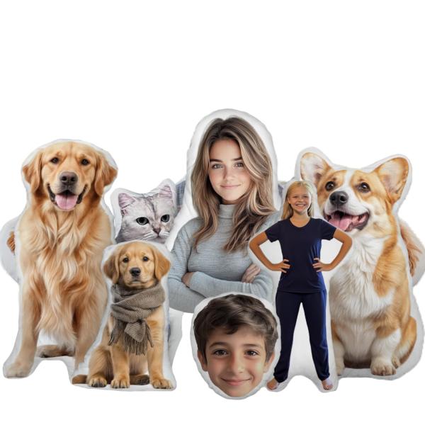 ・CUSTOM THROW PILLOWS WITH PICTURE: Personalized photo-shaped pillows featuring your favorite couple photos, pet faces, ...