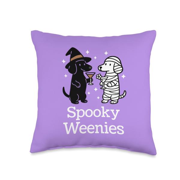・Get ready for Halloween with Spooky Weenies design featuring adorable Dachshunds dressed as a witch and a mummy! Perfec...