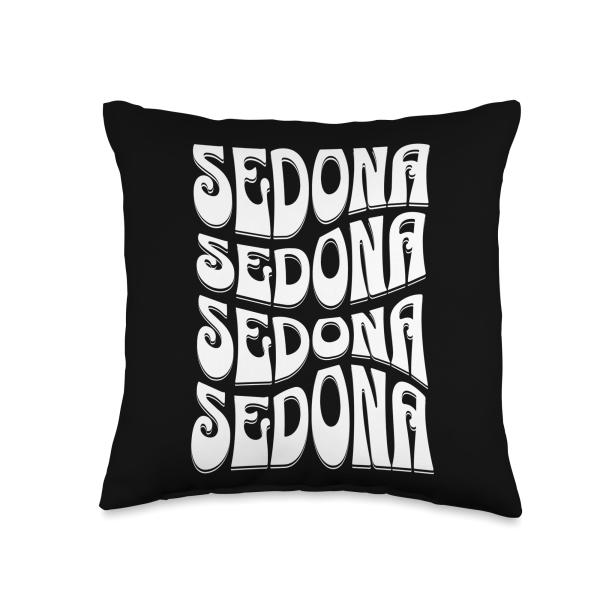 ・Sedona Arizona in a vintage retro style font souvenir design with a sixties or seventies vibe. Fun big and bold look fo...