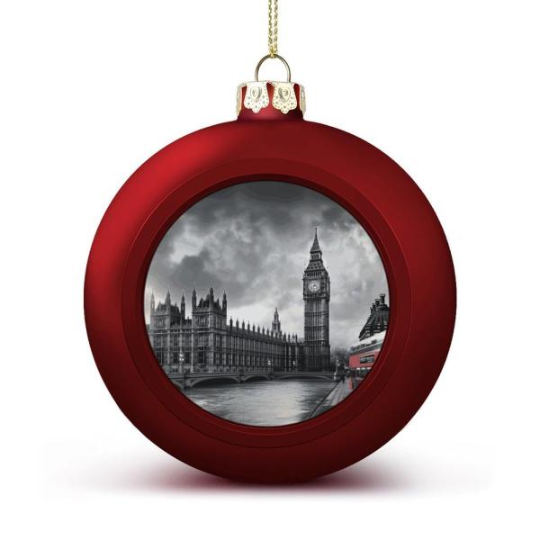 ・【Premium Material Quality】Crafted from high-quality PC plastic, this London christmas ball ornaments feature lightweigh...