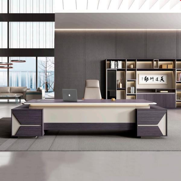 ・Luxury Executive Office Desk for CEO and Boss: Oversized desktop delivers a commanding workspace with room for multiple...