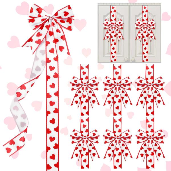 ・Valentine's Day Cabinet Bows: the heart ribbon bows features classic color, eye-catching and energetic, classic festive...