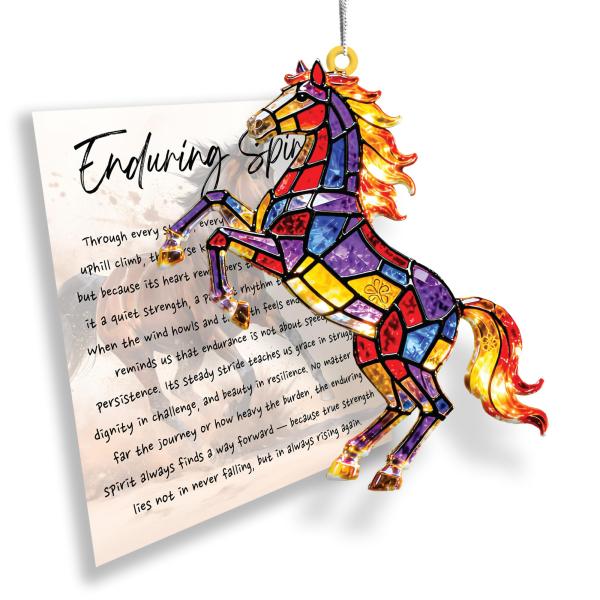 ・Radiating with color and light, this horse Christmas ornament suncatcher celebrates freedom and strength - a perfect sy...