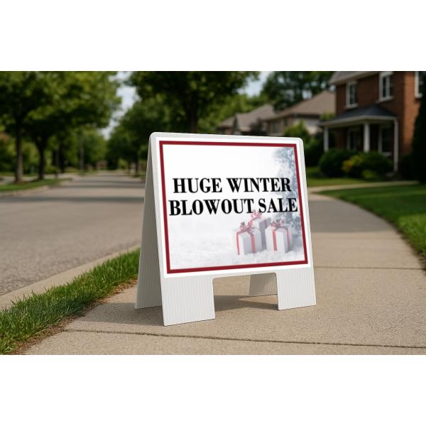 ・Durable Folding A-Frame Sign - Made from industrial-grade coroplast (corrugated plastic) that is lightweight, waterproo...