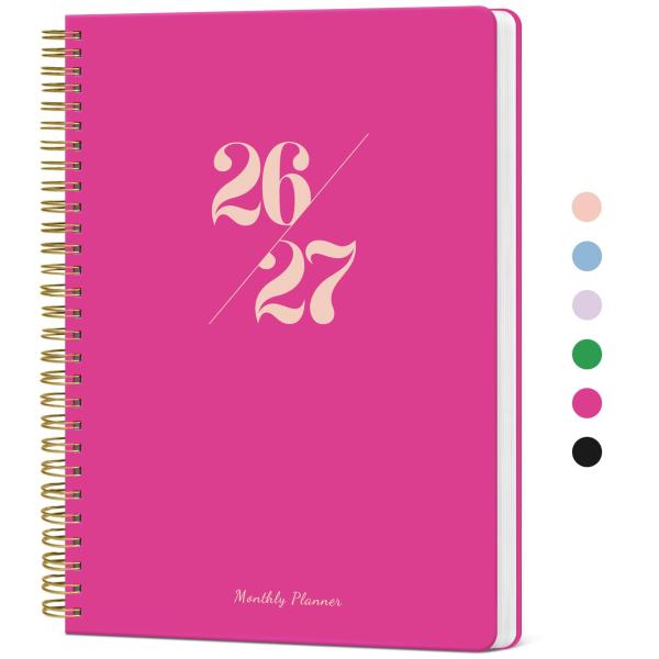 ・【総合マンスリープラン】2026年1月~2027年12月までの月間カレンダーページを掲載した、タージャの2年間のマンスリープランナー 2026-2027年 毎月、目標、タスク、重要な日付、メモのセクションがあり、目標を整理して集中するのに...