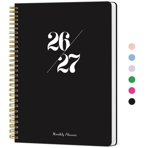 ・【総合マンスリープラン】2026年1月~2027年12月までの月間カレンダーページを掲載した、タージャの2年間のマンスリープランナー 2026-2027年 毎月、目標、タスク、重要な日付、メモのセクションがあり、目標を整理して集中するのに...