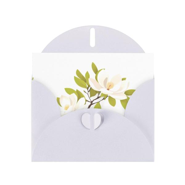 ・Elevate your holiday greetings with our White Greeting Card DLXW Beautiful magnolia flowers Pattern Greeting Card, craf...