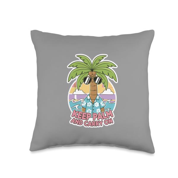 ・This design brings a humorous take on relaxation, showcasing a cartoon palm tree icon wearing sunglasses and a button-d...