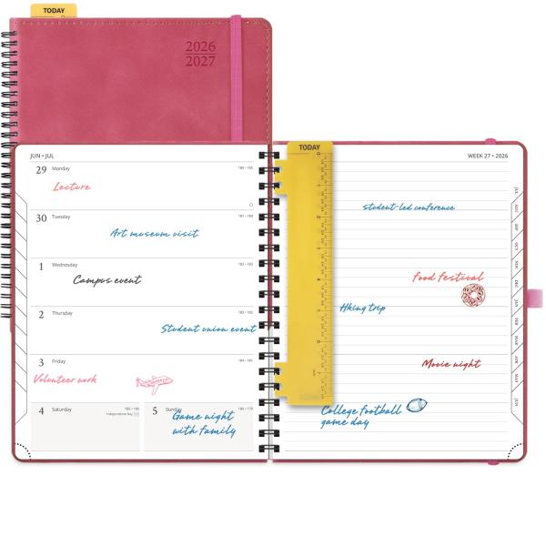 ・12 MONTHS ACADEMIC PLANNER: Stay organized from July 2026 to June 2027 with this daily planner. The large 8.5" x 10.5" ...