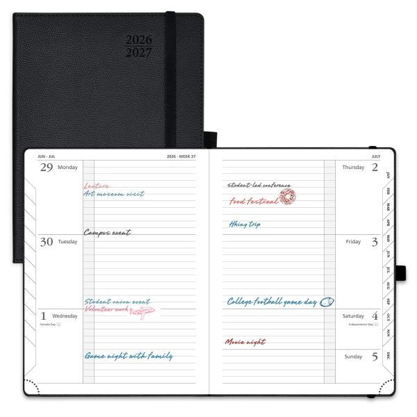 ・2026-2027 Weekly ＆ Monthly Academic Planner: This medium-sized planner (6.75" x 8.75") spans from July 2026 to June 202...