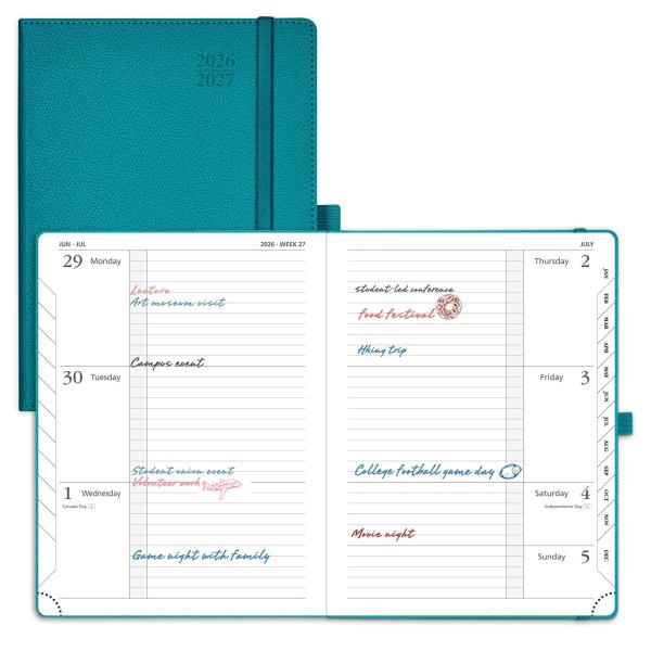 ・2026-2027 Weekly ＆ Monthly Academic Planner: This medium-sized planner (6.75" x 8.75") spans from July 2026 to June 202...