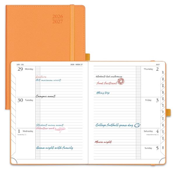 ・2026-2027 Weekly ＆ Monthly Academic Planner: This medium-sized planner (6.75" x 8.75") spans from July 2026 to June 202...