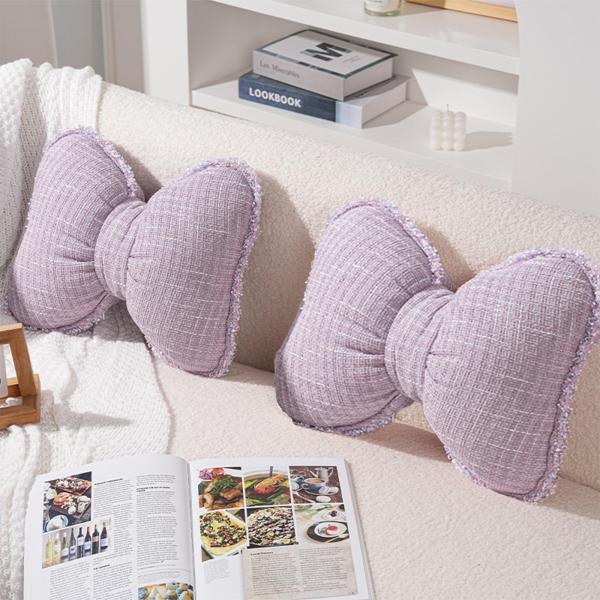 ・【Comfortable Back Support】This bow-shaped pillow features a plush, ergonomic design that provides excellent lumbar supp...