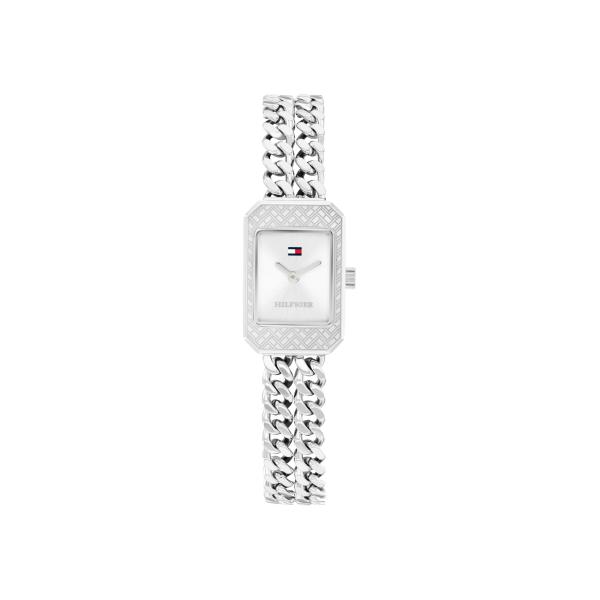 ・The Tommy Hilfiger Women's Watch blends jewelry-inspired design with bold style. It features a luxury-shaped case, sunr...