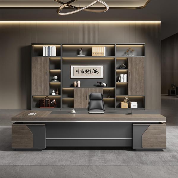 ・Luxury Executive Office Desk for CEO and Boss: Oversized desktop delivers a commanding workspace with room for multiple...