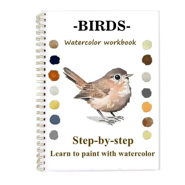 ・【Watercolor Workbook】This watercolor workbook is suitable for all beginners who want to practice painting. Each waterco...