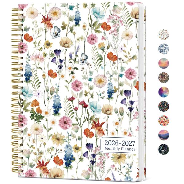 ・【総合マンスリープラン】2026年1月~2027年12月までの月間カレンダーページを掲載した、タージャの2年間のマンスリープランナー 2026-2027年 毎月、目標、タスク、重要な日付、メモのセクションがあり、目標を整理して集中するのに...