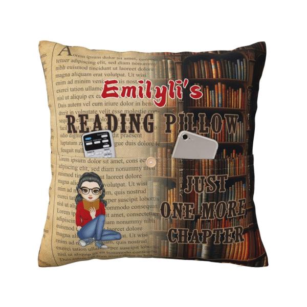 ・Personalized Book Lover Design: Customized pillow cover are printed with slogans such as "Just One More Chapter" and "J...