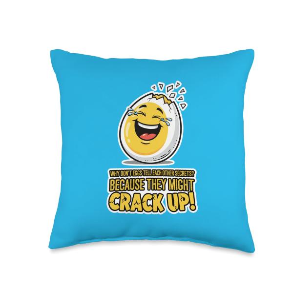 ・This design features a hilarious cracked egg character shedding tears alongside the clever phrase Why don't eggs tell e...