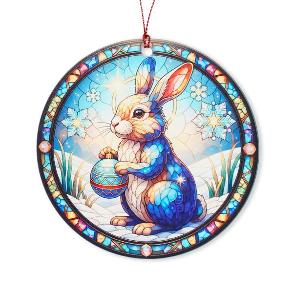 ・? Bunny Ornament - A Heartwarming Winter Keepsake: This adorable bunny ornament captures the gentle spirit of winter an...