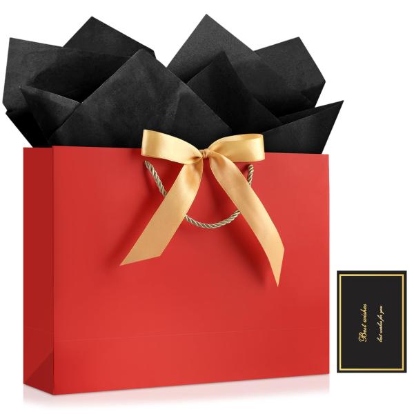 ・About This Gift Bag Set: The size of JMANNI gifts bag is 12.6" x 9.8" x 3.9", which is perfect for medium gift. You wil...