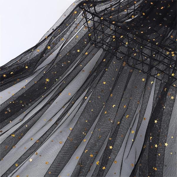 ・Packaging and Size: 3.28 Yards glitter tulle fabric gold star moon sequin sheer tulle fabric. Size: Width approximately...