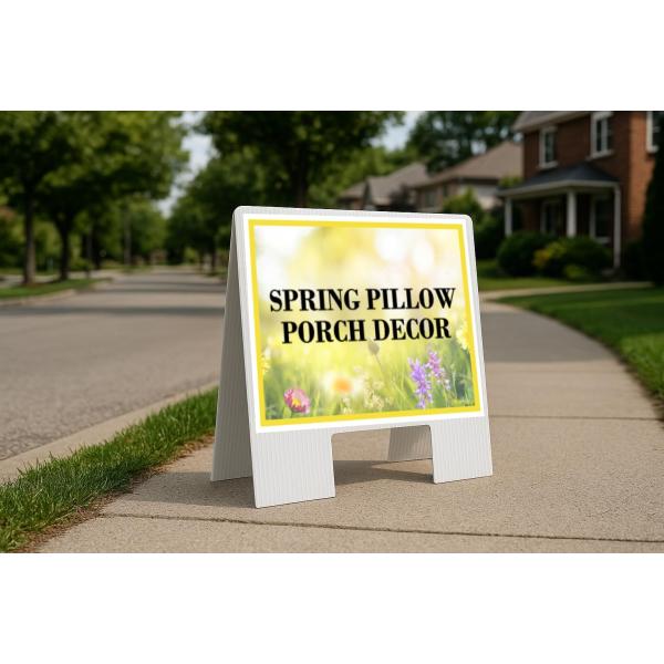 ・Durable Folding A-Frame Sign - Made from industrial-grade coroplast (corrugated plastic) that is lightweight, waterproo...