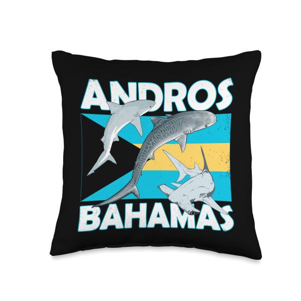 ・This design shows the flag of the Bahama Islands with a hammerhead shark, tiger shark and bull shark. The design has a ...