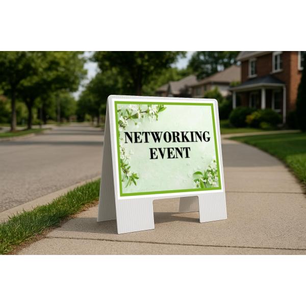 ・Durable Folding A-Frame Sign - Made from industrial-grade coroplast (corrugated plastic) that is lightweight, waterproo...