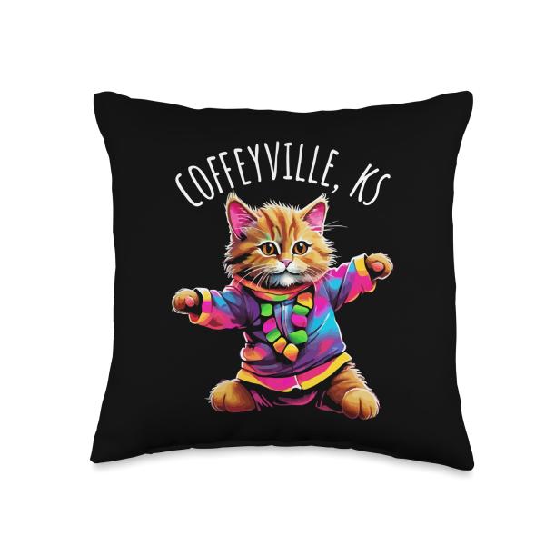 ・Coffeyville KS cute dancing cat design for anyone who loves Coffeyville, KS, USA, cats, mom, dad, daughter, grandma, si...