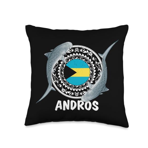 ・This design shows the flag of the Bahama Islands with a tiger shark, hibiscus flowers, shark teeth and wave shapes. The...