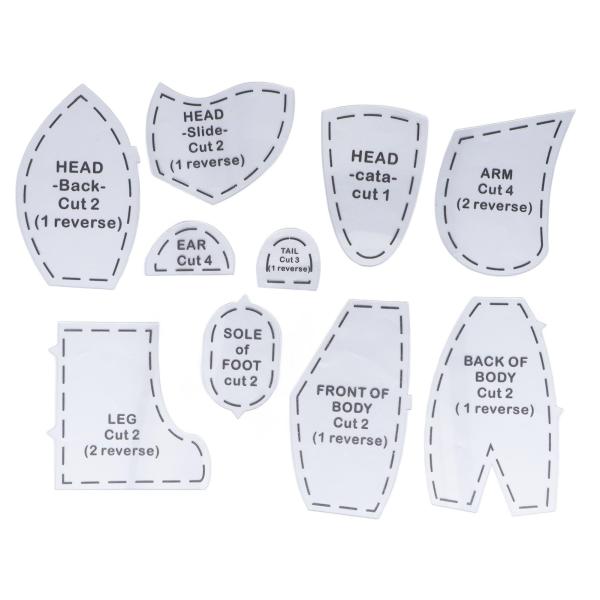 ・【DIY Doll Creation】--- This bear sewing template set includes reusable acrylic patterns to create charming stuffed anim...