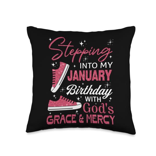・Stepping into my January birthday with God's grace ＆ Mercy Girly High Heel Shoe Birthday gift ideas for lady women girl...
