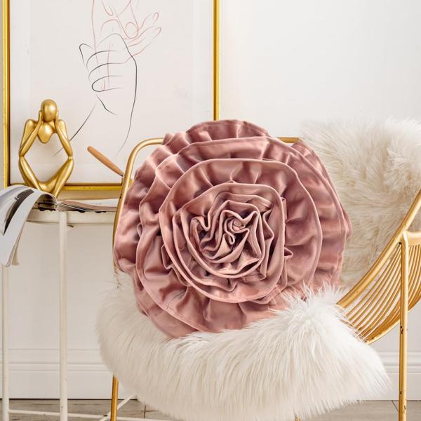 ・【Floral Design】This 15.7-inch pillow features floral design, resembling layers of petals. The 3D design is lifelike, as...