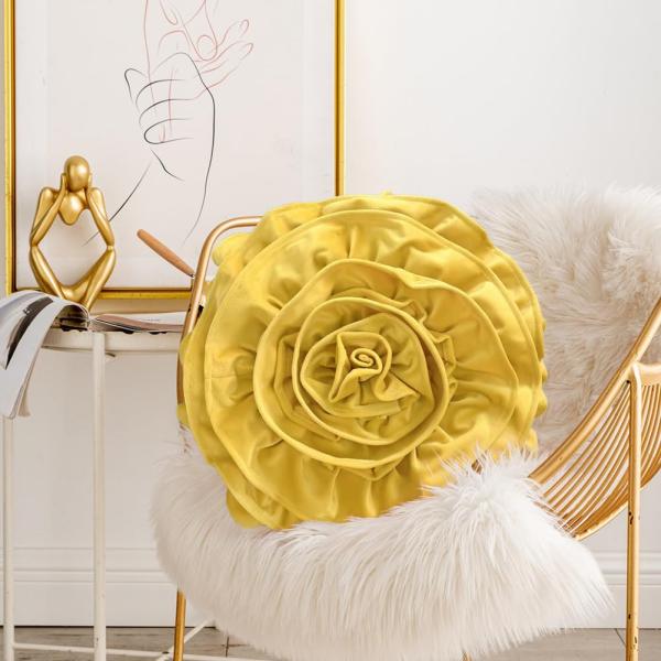 ・【Floral Design】This 15.7-inch pillow features floral design, resembling layers of petals. The 3D design is lifelike, as...