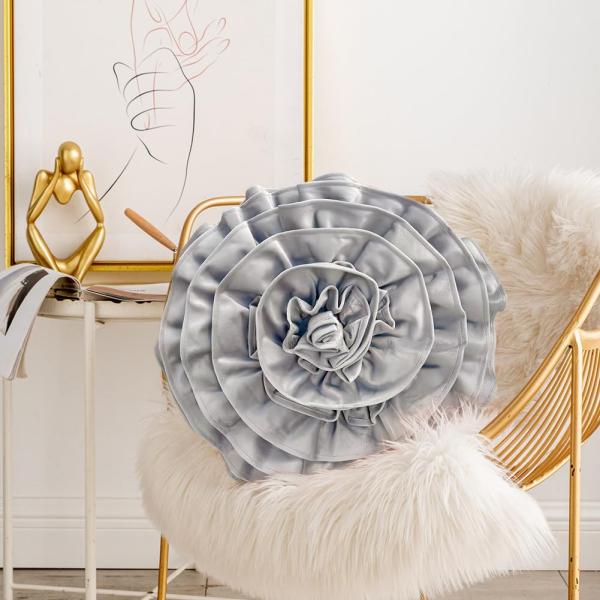 ・【Floral Design】This 15.7-inch pillow features floral design, resembling layers of petals. The 3D design is lifelike, as...
