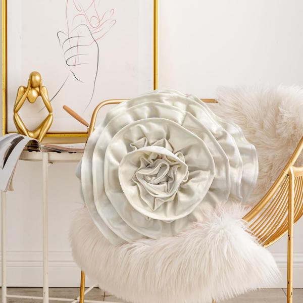 ・【Floral Design】This 15.7-inch pillow features floral design, resembling layers of petals. The 3D design is lifelike, as...