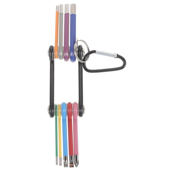 ・Folding hexagon wrench--folding key set is made of steel materials for lasting use and compact and portable with foldab...