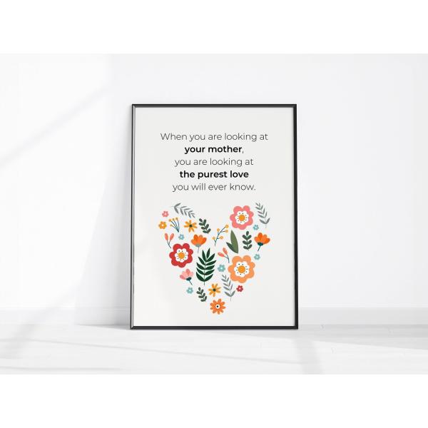 ・Beautiful floral heart design in warm colors to brighten any space・Printed on premium art paper with sharp, color-rich ...