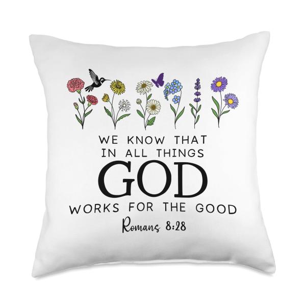 ・Romans 8:28 sign.We Know That in All Things God Works for the Good saying god quote.Christian Romans 8:28 bible verses ...