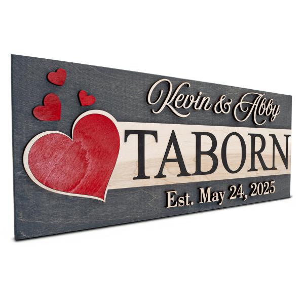 ・Thoughtfully crafted from Baltic birch plywood, this custom wooden sign features your family name and special date.・A c...