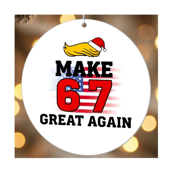 ・? ICONIC 6-7 MEME WITH A TWIST - Bold red 6 and 7 with presidential-style hair ＆ USA flag background - a fun parody des...