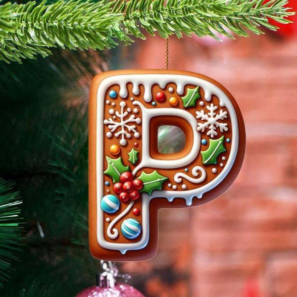 ・Gingerbread 26 Letter Christmas Decor: With 26 unique letter ornaments featuring classic Christmas patterns like snowme...