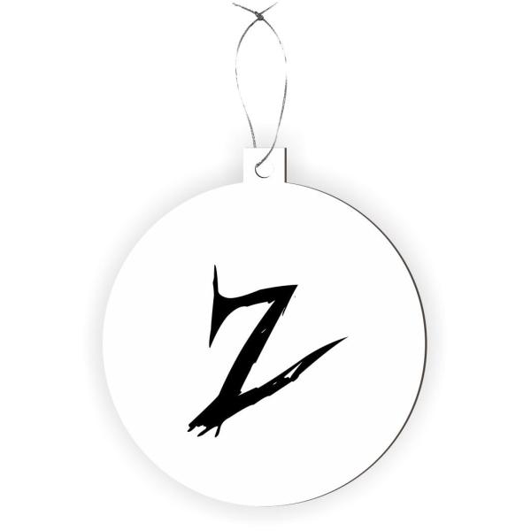 ・イニシャル「Z」をフリーキーレタリングデザインで刻んだ丸型ウッドオーナメントです。自分だけの個性的なモノグラム飾りとして使えます。・厚さ約4.5mmのソリッドメゾナイト素材製。シルバーひも付きで吊り下げも簡単。美しい光沢面は湿った布で拭き...