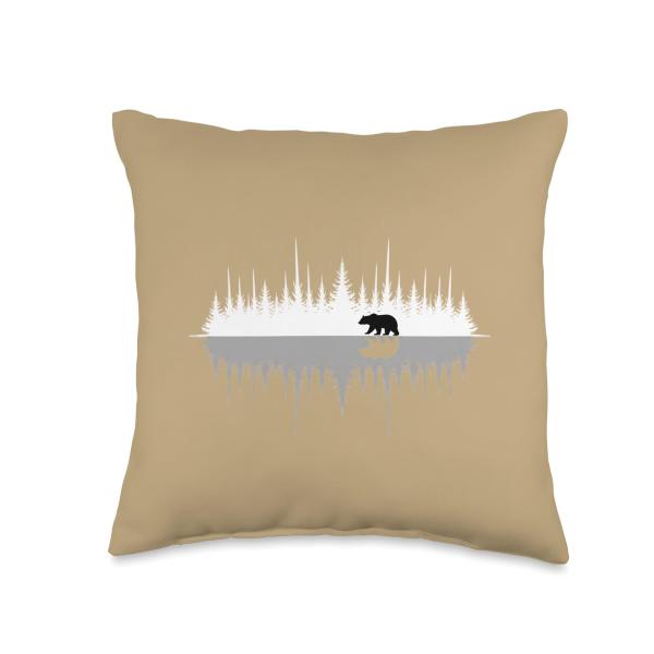 ・Mirror-image tree line with a solitary silhouette , minimalist, moody composition that reads like a soundwave of pines ...