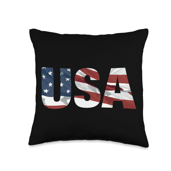 ・A bold graphic featuring the letters USA filled with an American flag pattern. Perfect for showing national pride patri...