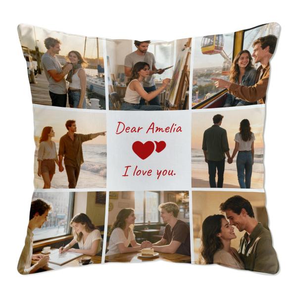 ・Custom Pillows with Picture: Supports photo (?400×400px) + text customization, with customizable font colors; intellige...